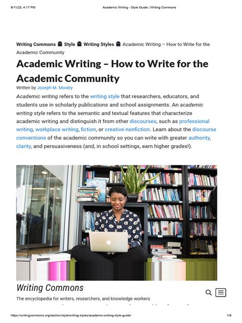 Academic Writing Style Guide Writing Commons Pdf Evidence Theory