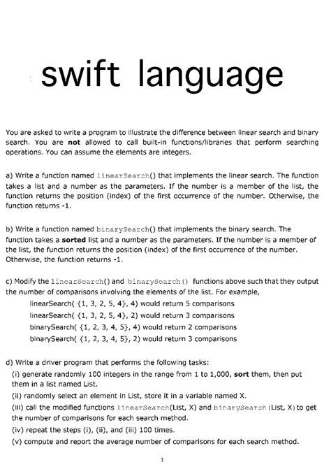 Solved Swift Language You Are Asked To Write A Program To