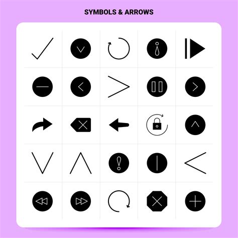 Solid 25 Symbols Arrows Icon Set Vector Glyph Style Design Black Icons