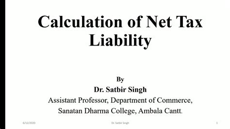 Overview Of Calculation Of Net Tax Liability Of A Person Youtube