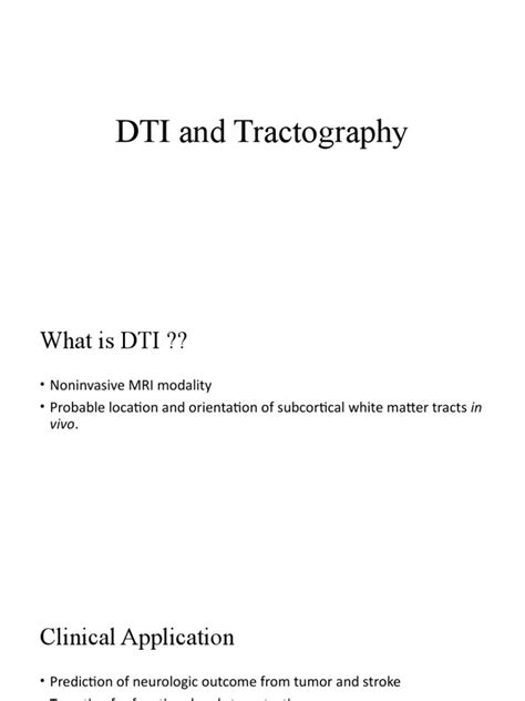 dti and tractography pdf medical imaging clinical medicine