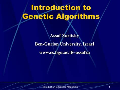 Ppt Introduction To Genetic Algorithms Overview And Application Examples Powerpoint