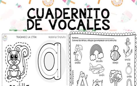 Cuadernito Aprendiendo Vocales Actividades de lectura preescolar El abecedario en español