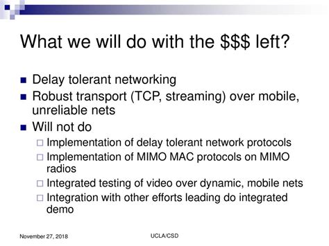 Scalable Network And Transport Protocols AINS Project Review Aug PI Mario Gerla