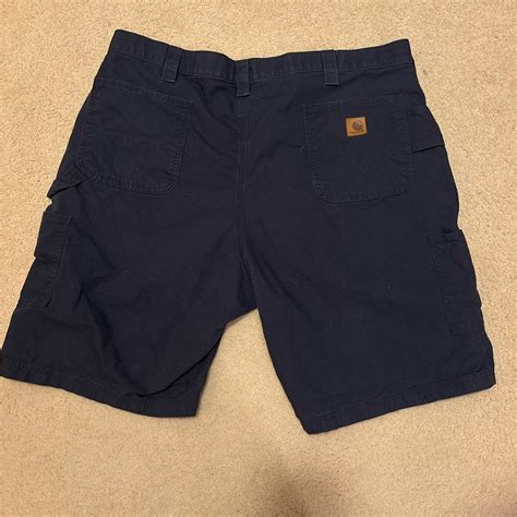 Navy Blue Carhartt Shorts Depop