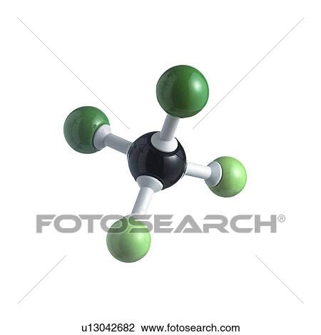 Cfc Molecule Model Of A Molecule Of Dichlorodifluoromethane Also