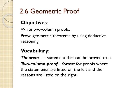 Ppt 2 6 Geometric Proof Powerpoint Presentation Free Download Id 5445985