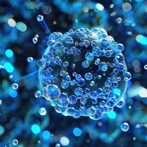 Premium Photo Abstract Cross Section Of Blue Nano Particle For Biotechnology And Mobile Phone