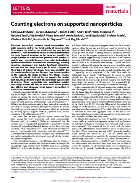 Pdf Counting Electrons On Supported Nanoparticles