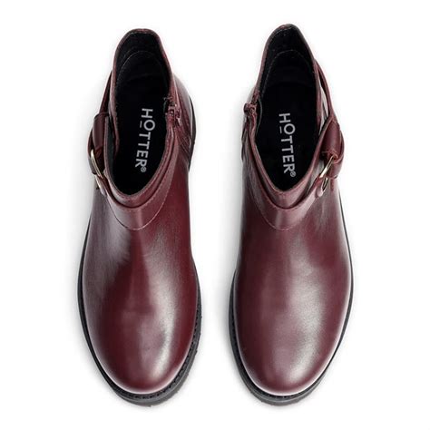 Dark Cherry Womens Leather Ankle Boot Shauna Boots Hotter Uk