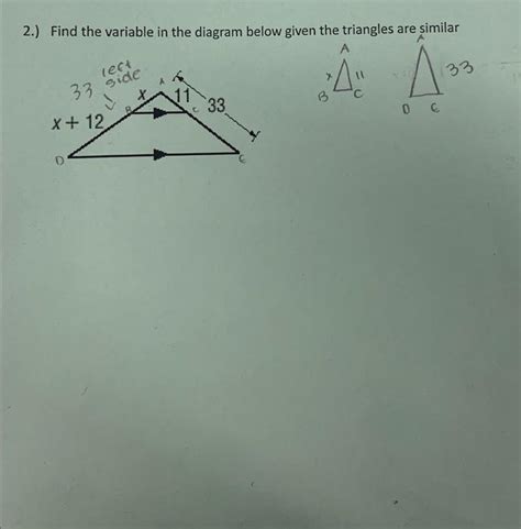 Solved Find The Variable In The Diagram Below Given The Chegg
