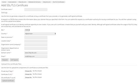 Installing A Custom SSL Certificate Knowledge Base