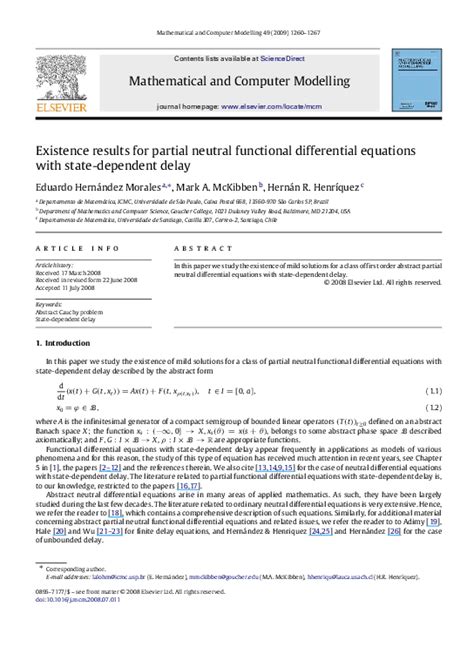 Pdf Existence Results For Partial Neutral Functional Integrodifferential Equations With