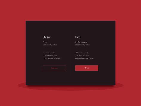 UI Design Daily Pricing Card