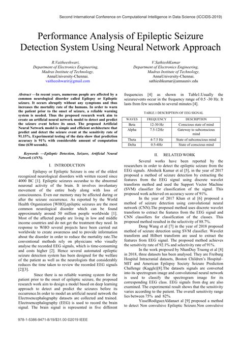 pdf performance analysis of epileptic seizure detection system using