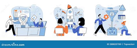 Team Solving Complex Problems Teamwork Vector Illustration Metaphor Stock Vector Illustration