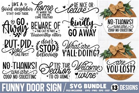 Funny Door Sign Svg Bundle Gráfico Por Crafthome · Creative Fabrica