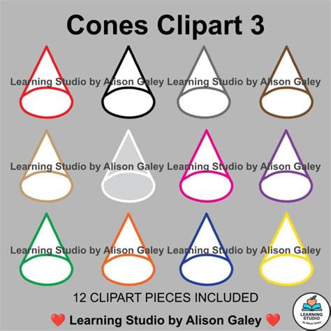 Cones Clipart 3 By Learning Studio By Alison Galey Tpt