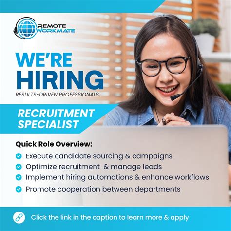 Were Hiring A Recruitment Remote Workmate Careers Facebook
