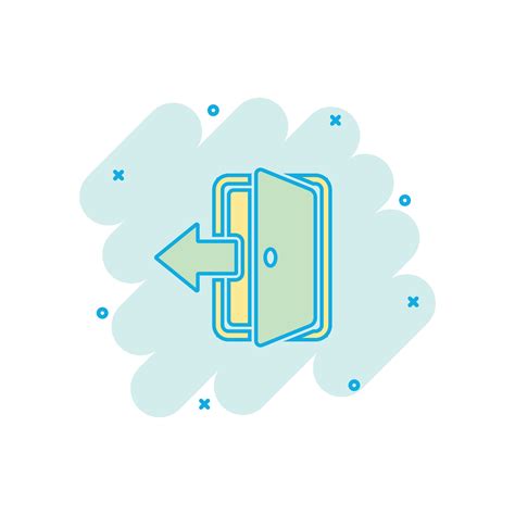 Vector Cartoon Entrance Door Icon In Comic Style Exit Doors Concept Illustration Pictogram