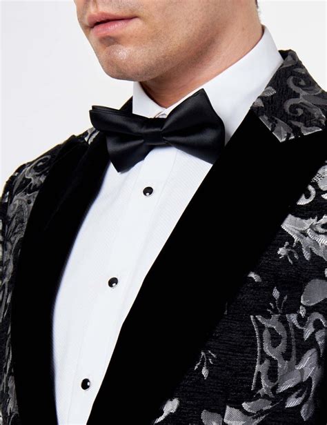 Mens Brocade Paisley Jacquard Tuxedo Jacket Velvet Lapel Wedding Party Blazer Ebay Uk