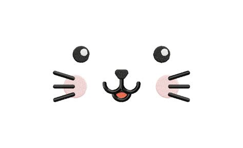 Cute Kitty Smile Stitched Embroidery Design Daily Embroidery