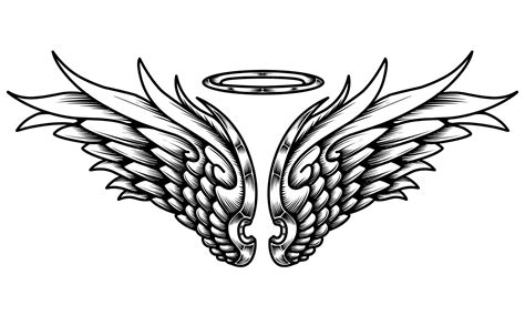 Premium Vector Vector Angel Wings Tattoo Design
