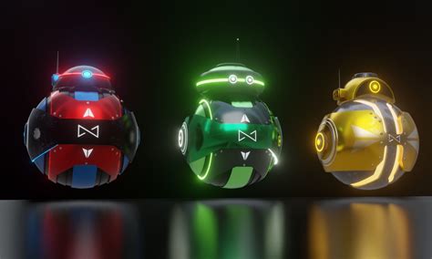 3d Model Sphere Bot Lowpoly Pbr Vr Ar Low Poly Cgtrader