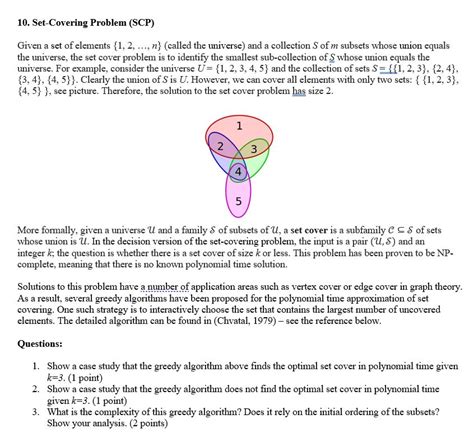 Solved Set Covering Problem Scpgiven A Set Of Elements