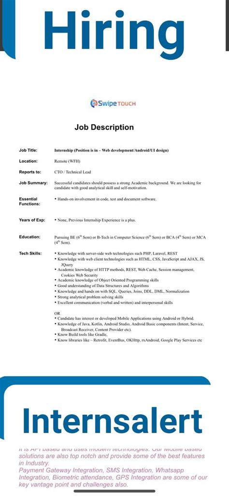 Hiring Hiringinterns Internship Android Ui Webdevelopment Html