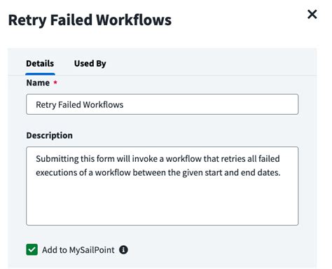Retry Failed Workflows Workflows Sailpoint Developer Community