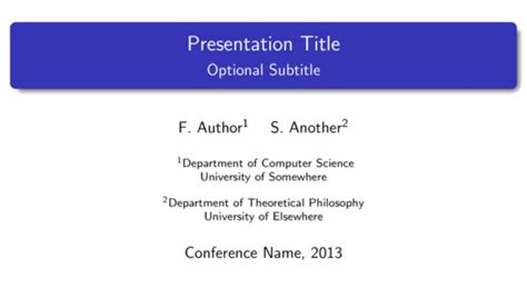 Presentation In Latex Template Conference Presentation Latex Template