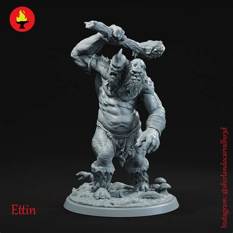 Artstation Ettin Dnd Miniature
