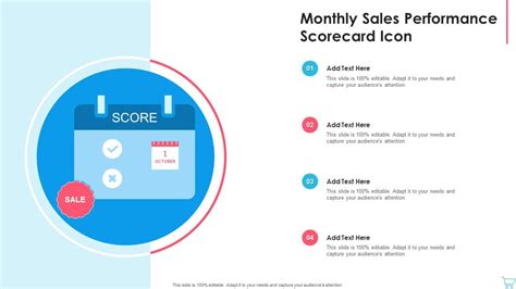 Monthly Sales Performance Scorecard Icon Presentation Graphics