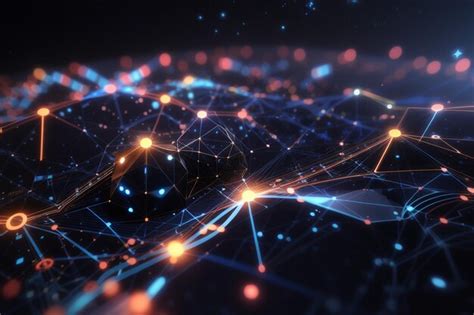 Premium Ai Image Digital Cyberspace Geometric With Particles Digital
