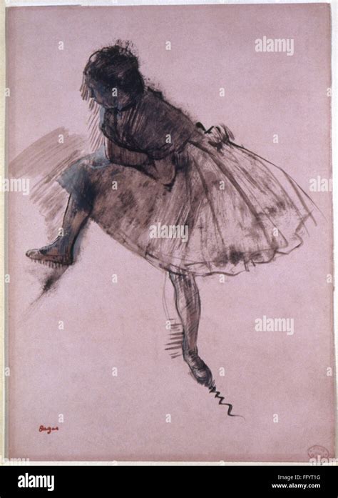 Degas Ballerina Ngouache And Ink Sketch Of A Ballet Dancer By Edgar