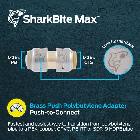Sharkbite Max 1 2 Inch Polybutylene Transition Coupling