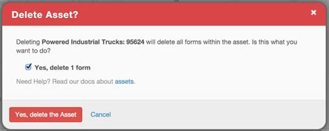 how do i delete an asset inspectall support