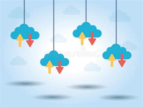 cloud computing concept database connection stock vector