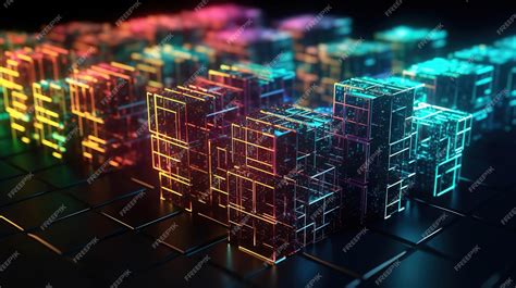 Premium Ai Image Block Chain Concept Big Data Binary Code Futuristic