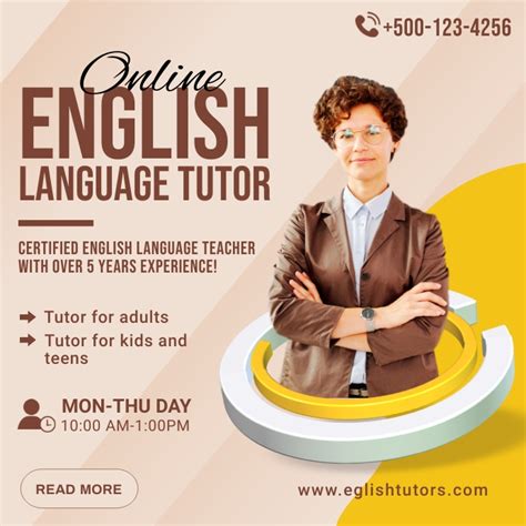 Online English Classes Social Media Post Template Postermywall