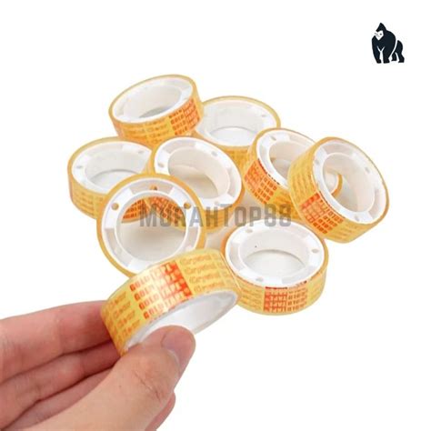 Jual Lakban Bening Kecil 12 Inch Gold Tape Isolasi Selotip Kado Cellotape 12mm Shopee