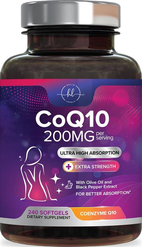 Coenzyme Q10 200mg Per Serving Supplement Ultra High