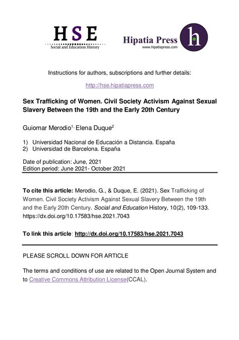 Pdf Sex Trafficking Of Women Civil Society Activism Against Sexual