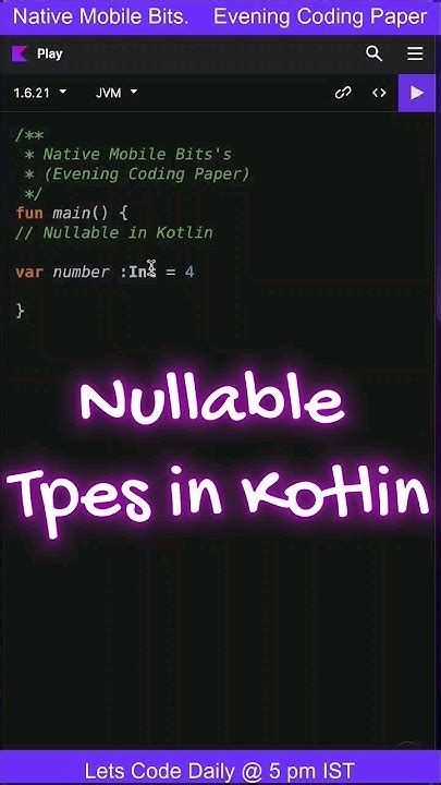 Nullable Types In Kotlin Shorts Youtube