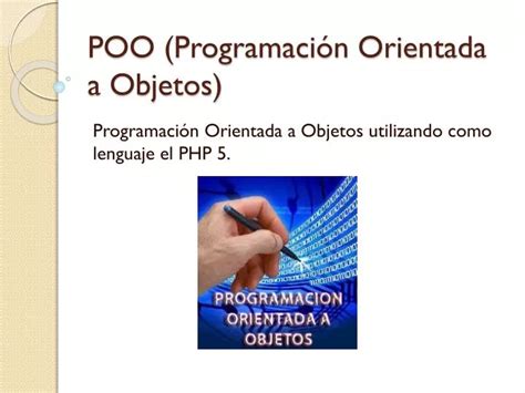 PPT POO Programación Orientada a Objetos PowerPoint Presentation free download ID