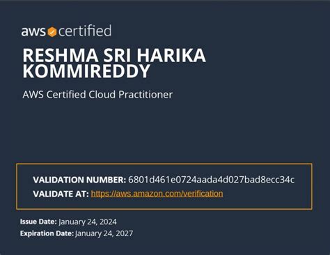 Reshma Sri Harika Kommireddy On Linkedin Awscertification