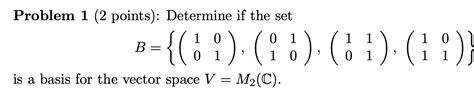 solved problem 1 2 points determine if the set