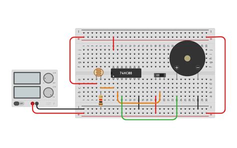 Circuit Design Burglar Alarm Using And Gate Tinkercad