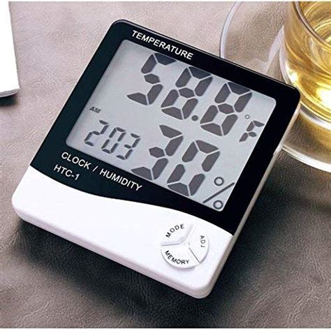 Saysha Digital Hygrometer Thermometer Humidity Meter With Clock LCD Display HTC Amazon In